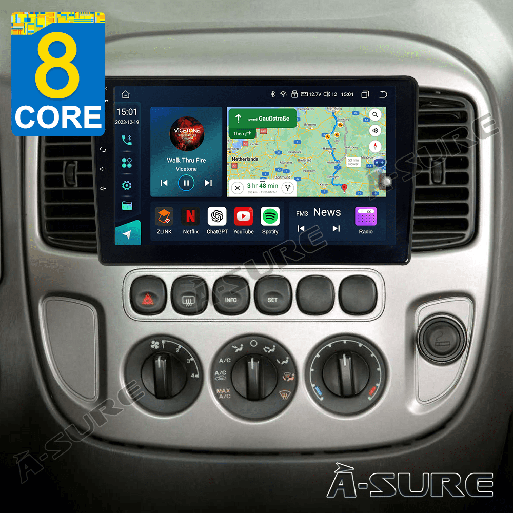 8 Core 4+64GB Android 14 Car Radio Stereo for Ford Escape 2001-2007, 9" Wireless CarPlay Android ...