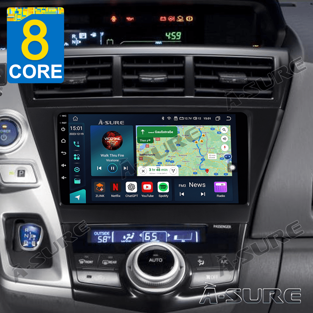 8-Core 4+64GB Car Stereo Radio for Toyota Prius V 2011-2017 CarPlay ...
