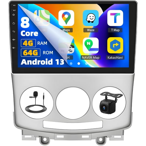 8 Core, 4G+64G Android 13 Car Stereo Radio Mazda 5 2005-2010 Wireless Apple Carplay Android Auto ...