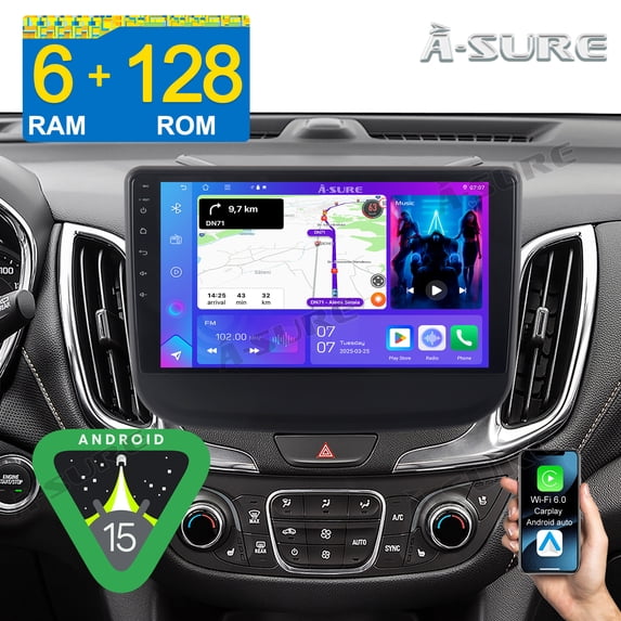 8-Core 6+128GB Car Radio Stereo for Chevrolet Equinox 2018-2020, 10.1 ...