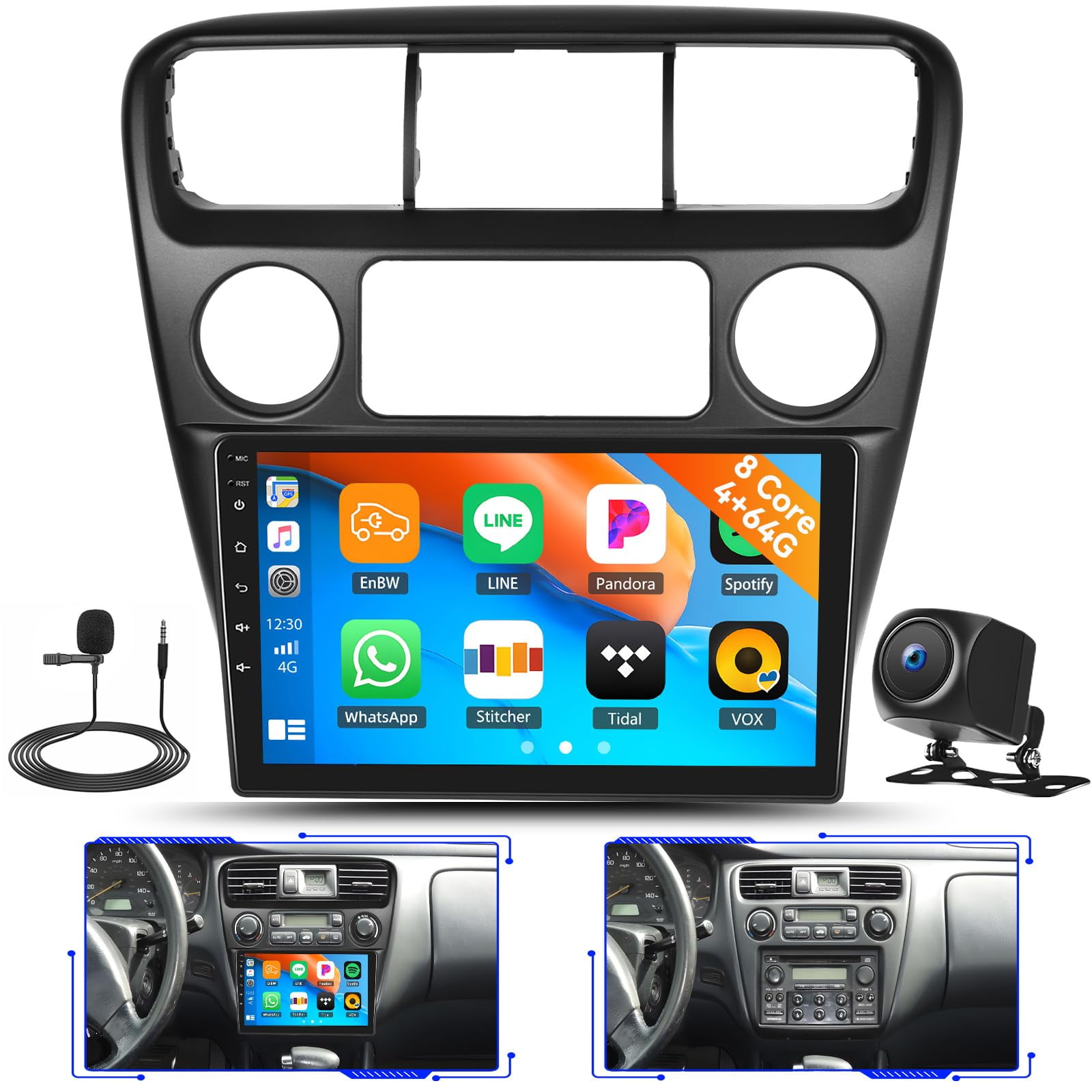8 Core Car Radio Stereo for Honda Accord 1998-2003,4+64G Android 13 ...