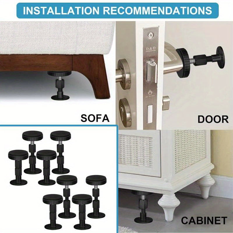 8 Count Bed Frame Support Stoppers, Threaded Adjustable Wall Protectors ...