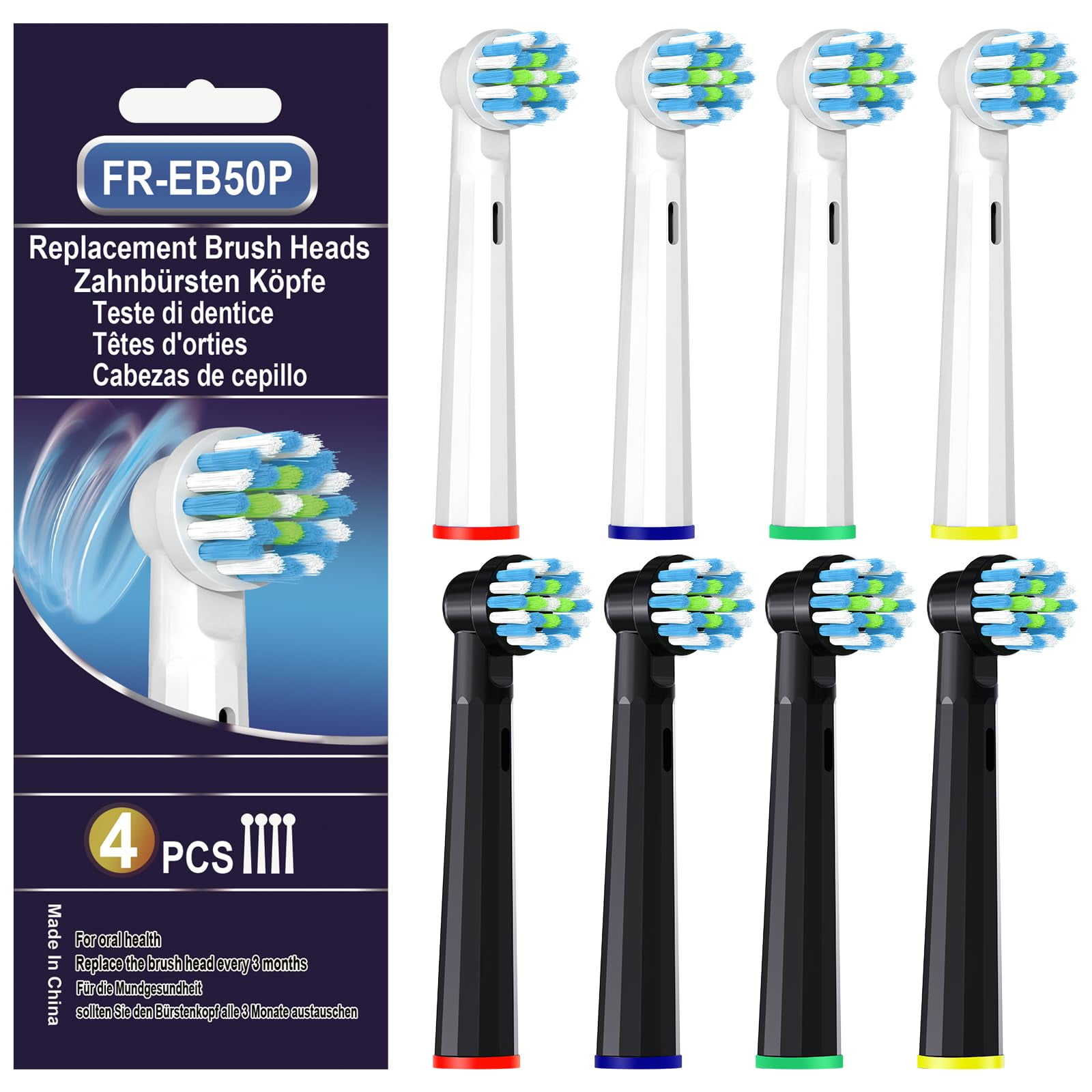 8 Count Electric Toothbrush MSF2 Heads Compatible with Oral B Pro 1000 ...
