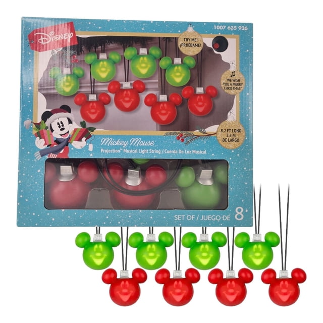 8 Count Gemmy Disney Mickey Mouse Ears Red and Green Musical Battery ...