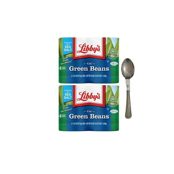 (8 Count) Libby Cut Green Beans, Canned Vegetables, 14.5 oz With Spoon ...