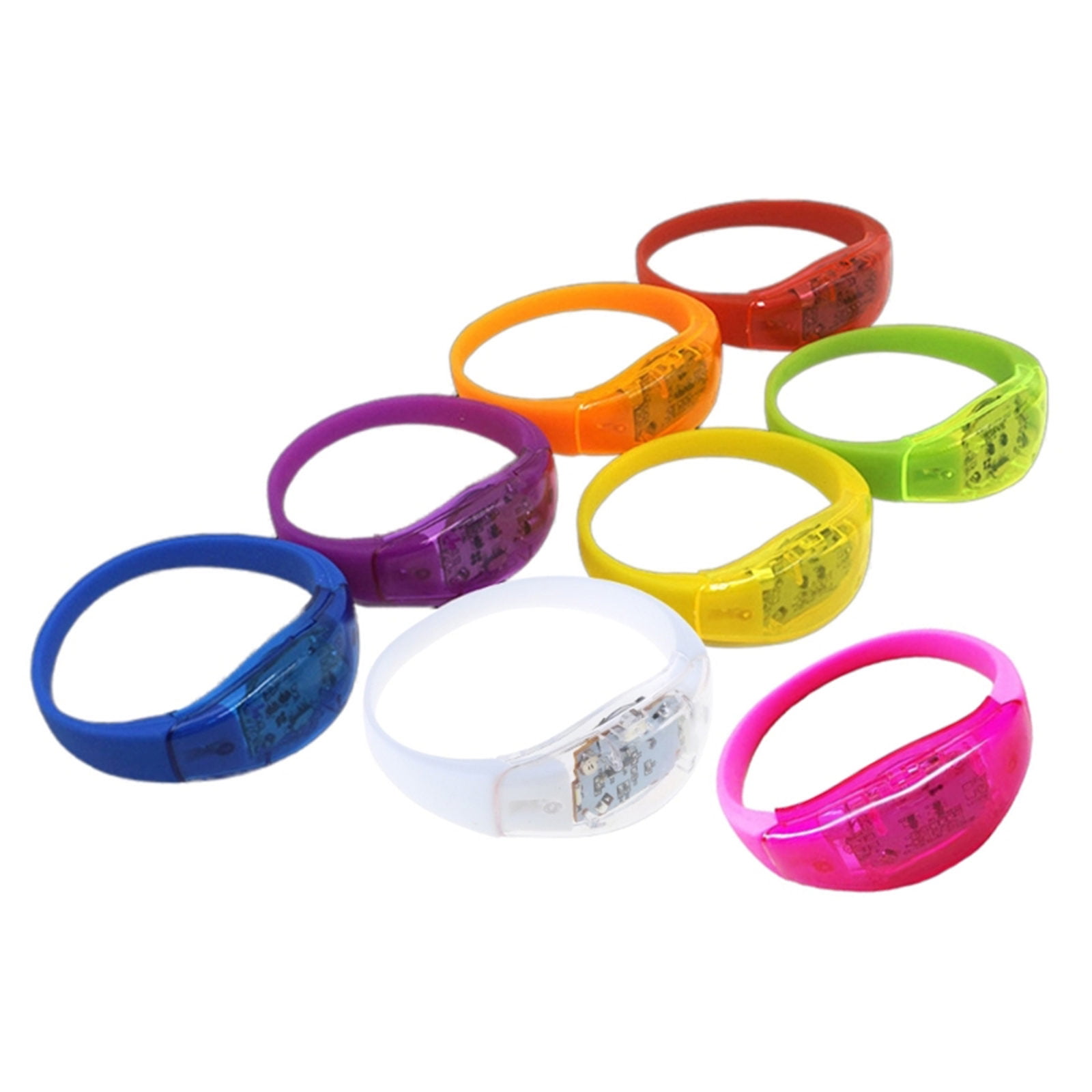 8 Count Voice-Activated Illuminating Wristbands, Vibrating LED ...