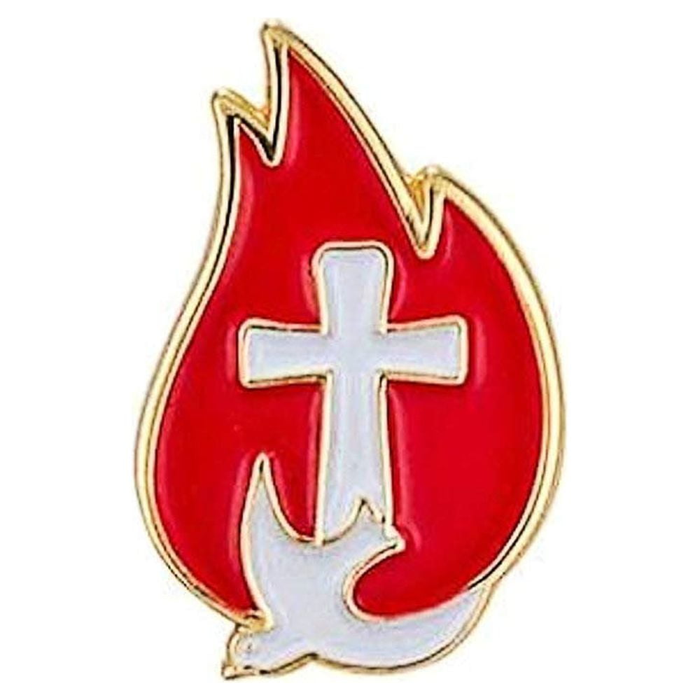 8 Cross & Flame Lapel Pins, Gold Set of 8 Pins - Confirmtion - Walmart.com