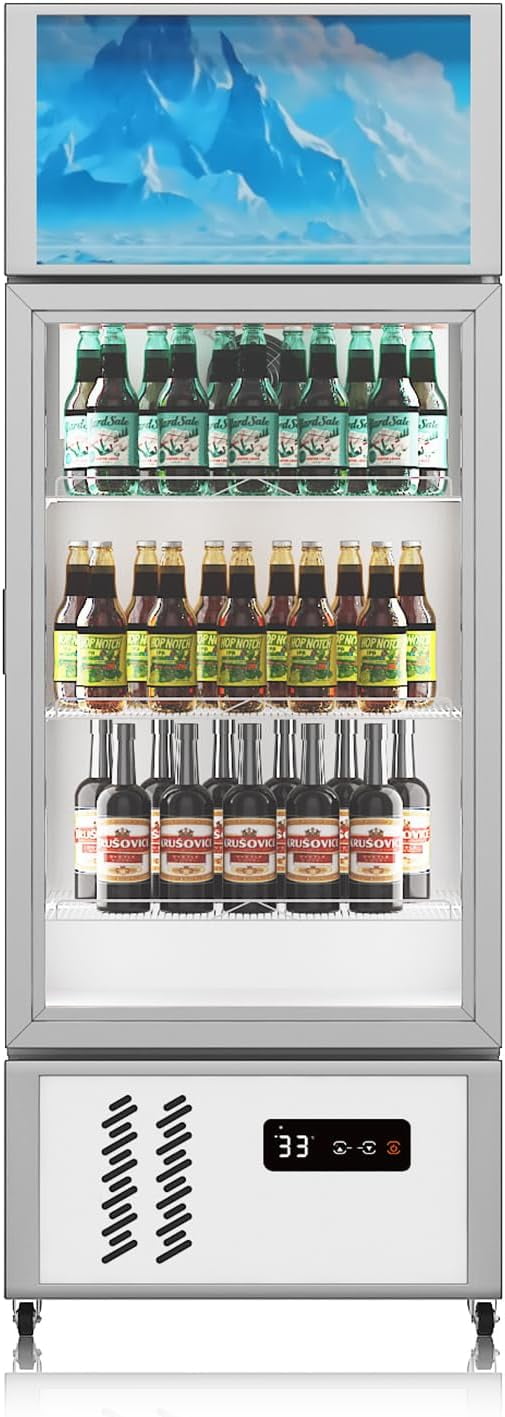 8 Cu Ft Commercial Merchandiser Refrigerator, Beverage Display Cooler ...
