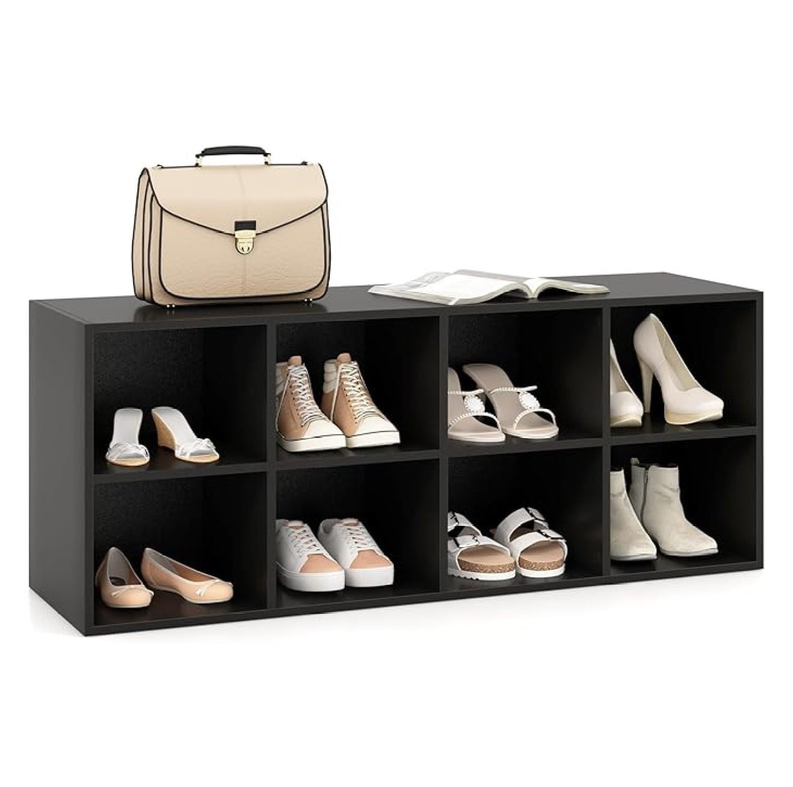 8-Cubby Shoe Storage , 40” Entryway with Storage, 500 LBS Loading ...