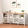 8-Cube Bookcase, Farmhouse Wooden Bookshelf Low Storage Organizer, 59 ...