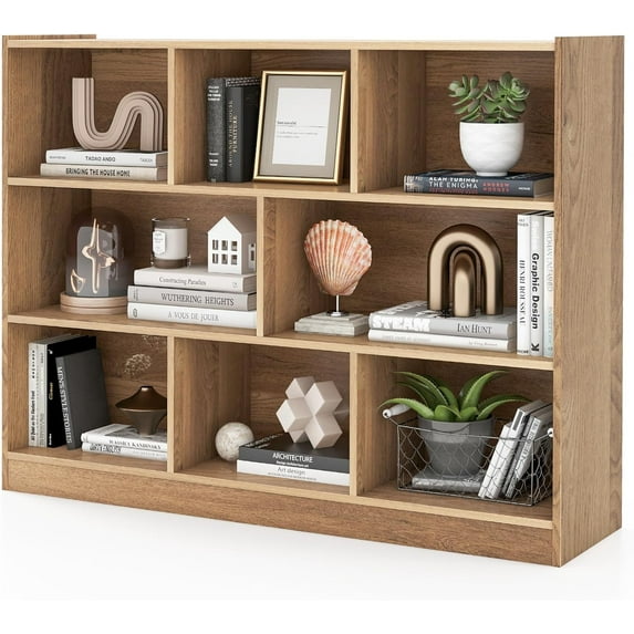 8 Cube Bookcase, Freestanding 3-Tier Open Bookshelf, Modern Storage ...