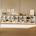 8 Cube Bookshelf Set of 2, Farmhouse Storage Organizer Bookcase with ...