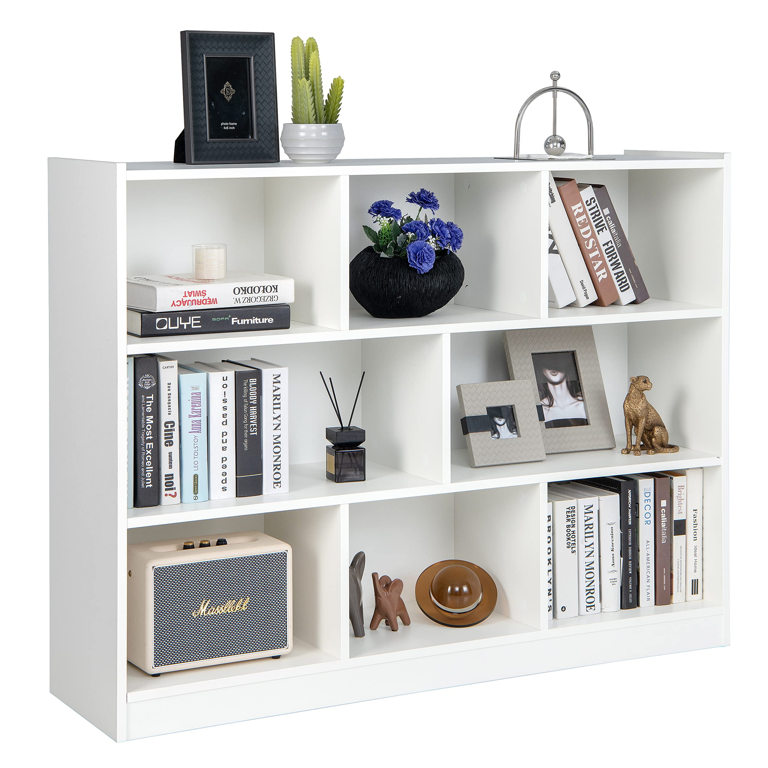 8-Cube Open Bookcase Wood Storage Shelf 3 Tier Modern Design for Living ...