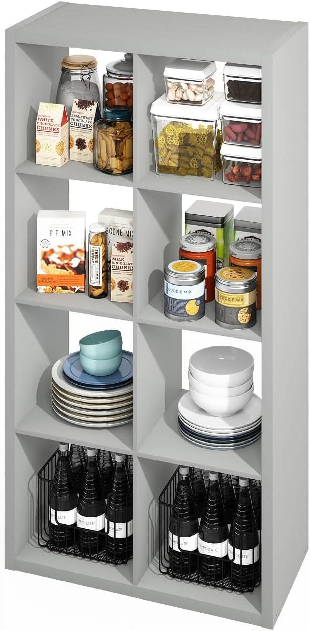 8-Cube Open Shelves Kitchen Storage, Kitchen Island, Bakers Rack ...