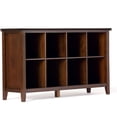 8-Cube Solid Wood Storage Sofa Table, Dark Brown Organizer Console ...