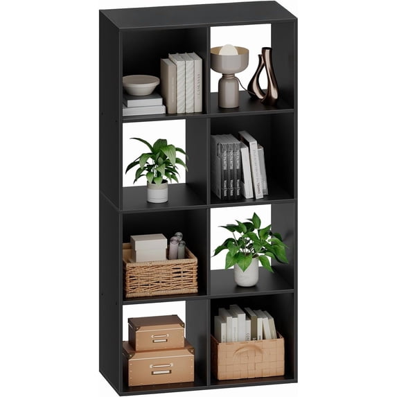 8 Cube Storage Organizer - Open Cube Bookshelf with 4 Removable Back ...