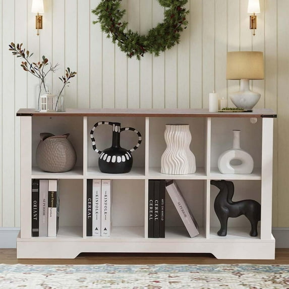 8 Cube Storage Organizer, Wood Cube Bookshelf with LED Lights ...