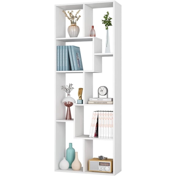 8 Cube Storage Shelf Organizer Bookshelf,5-Tier Asymmetrical Display ...