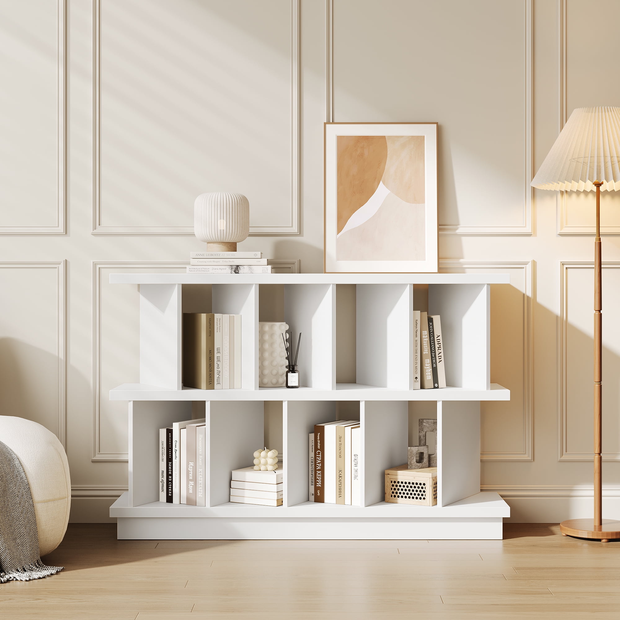 8 Cube Storage Shelf Organizer - Open Cube Bookshelf with 10 Removable ...