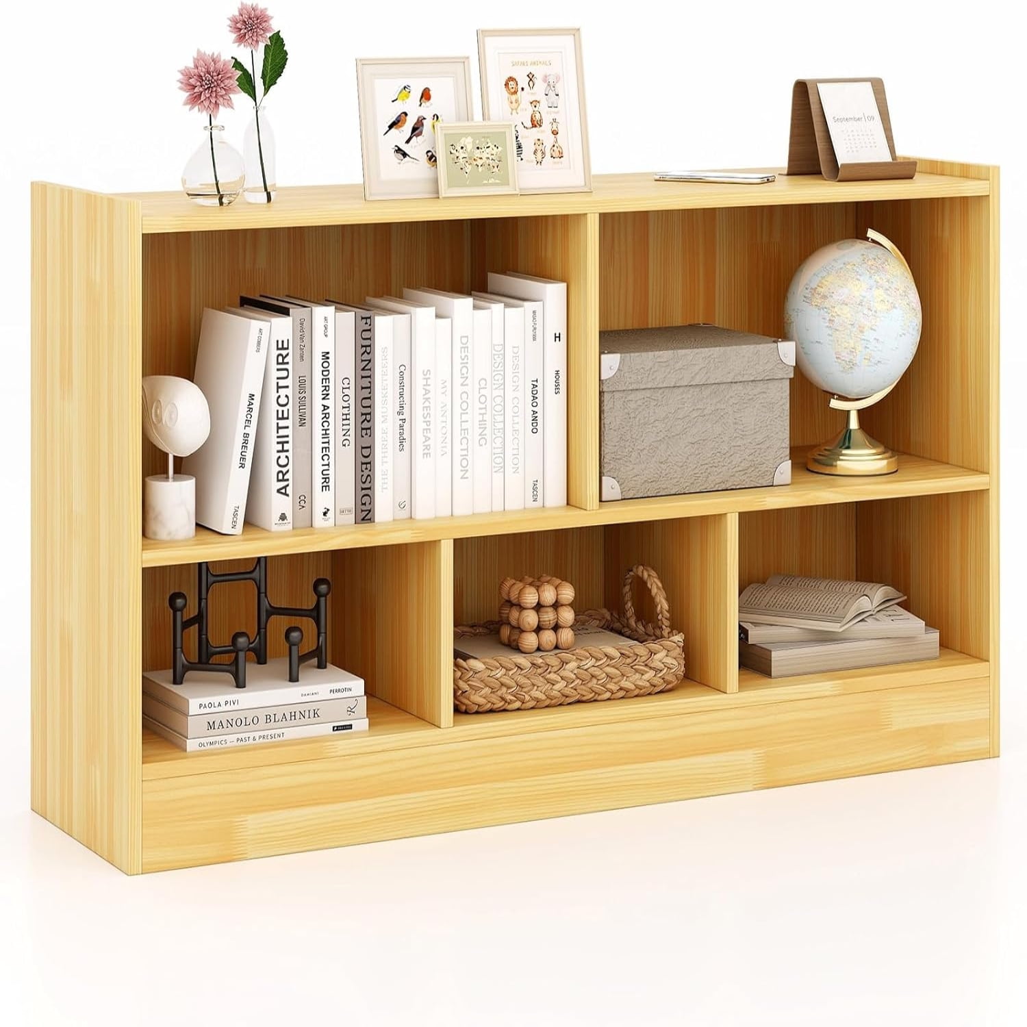8 Cubes Organizer Bookcase 3-Tier Open Bookshelf Horizontal Storage ...