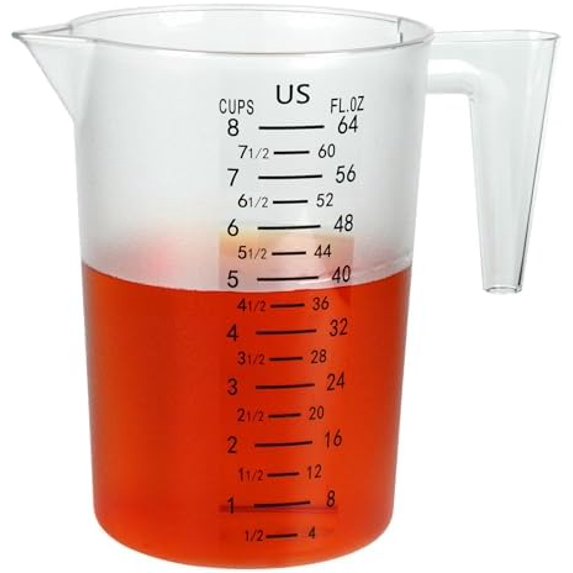 8 Cup/2-Quart Large Measuring Cups, Clear, Strong Food Grade Liquid Measure Pitcher, for Home ...