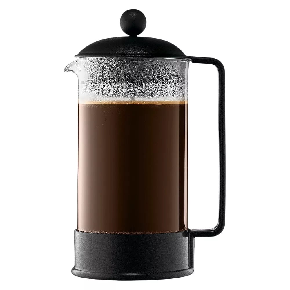 Brazil 8 Cup 34oz French Press Coffee Maker Black: Glass Carafe ...
