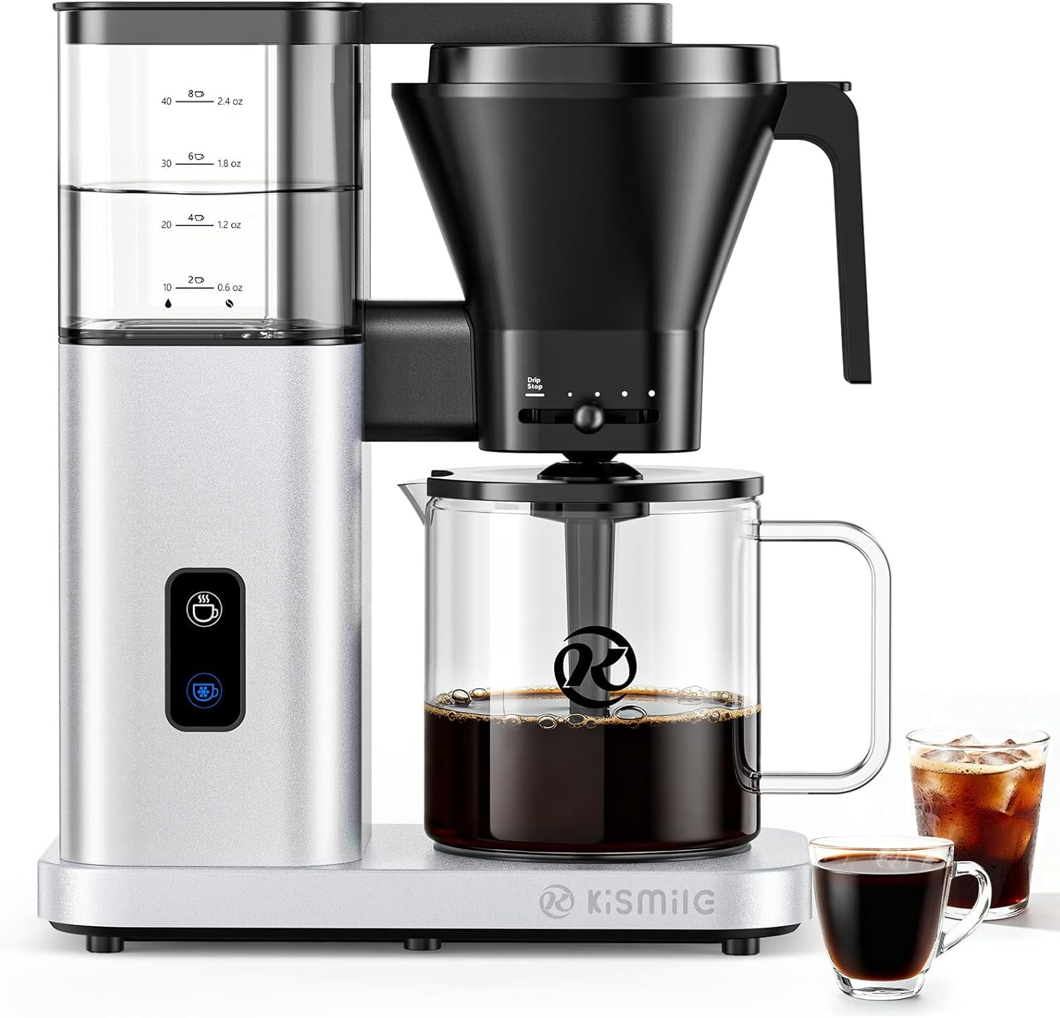 8 Cup Coffee Maker Machine with Pour Over, Cold Brew, 40 Min Keep Warm ...