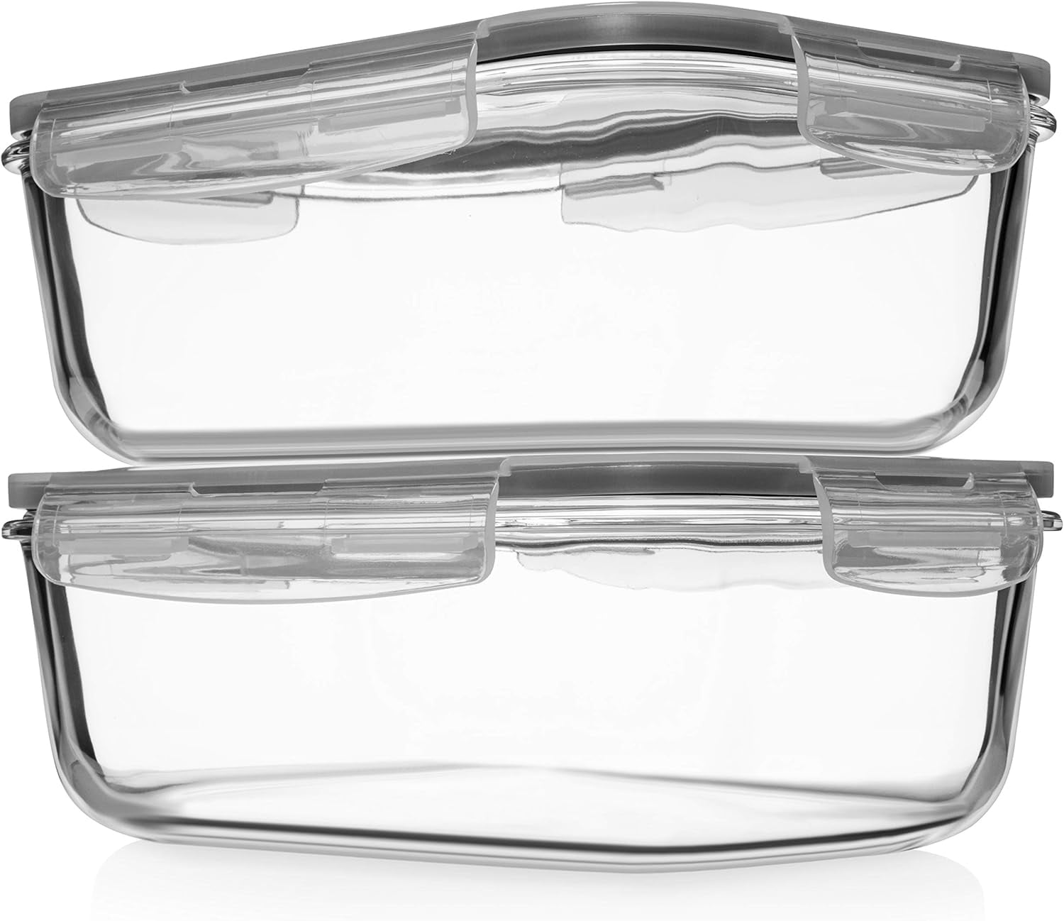 8 Cups/ 63 Oz 4 Piece (2 containers + 2 Lids) Large Glass Food Storage ...