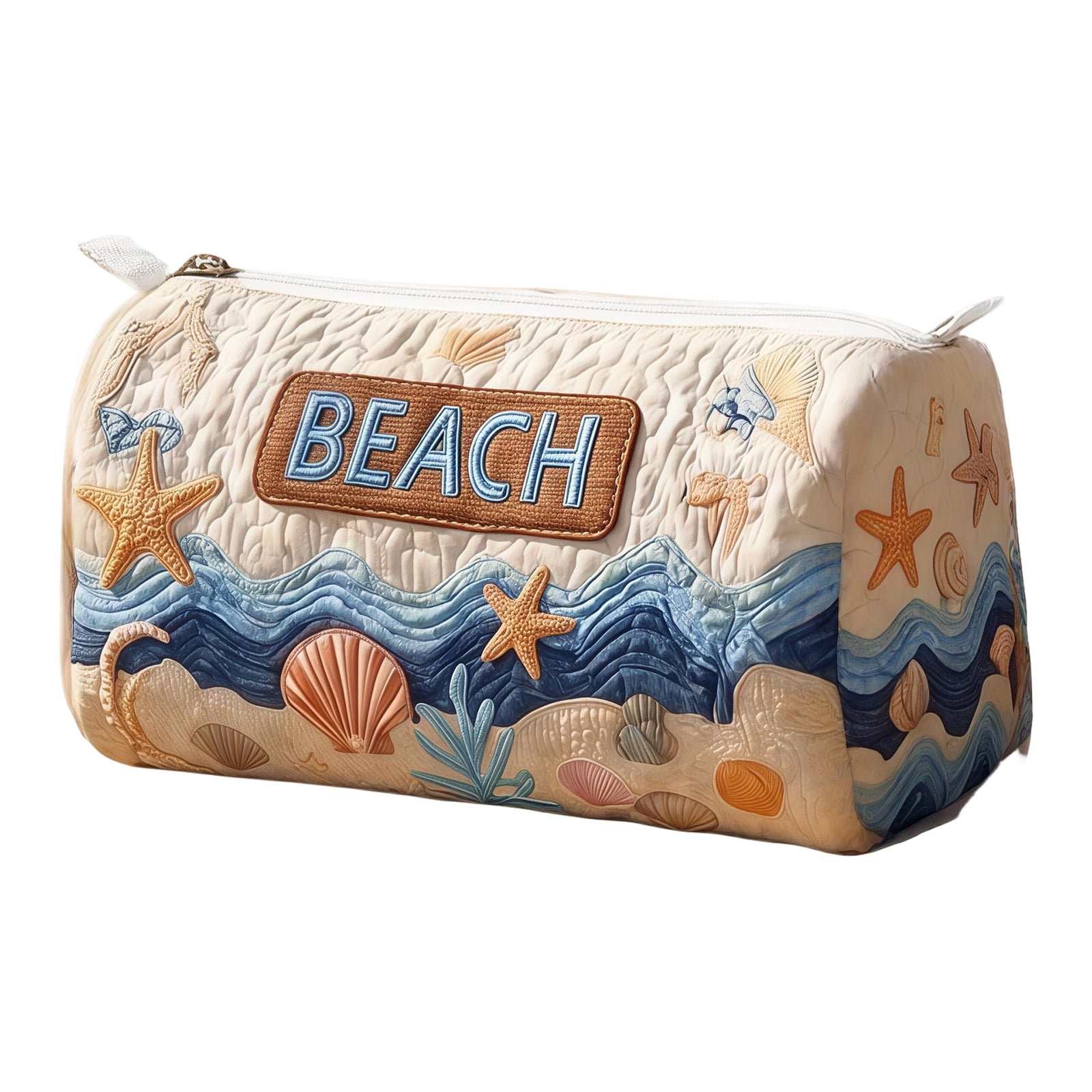 8" Cute Camper Quilted Cosmetic Bag, Multi-Functional Zippered Storage ...