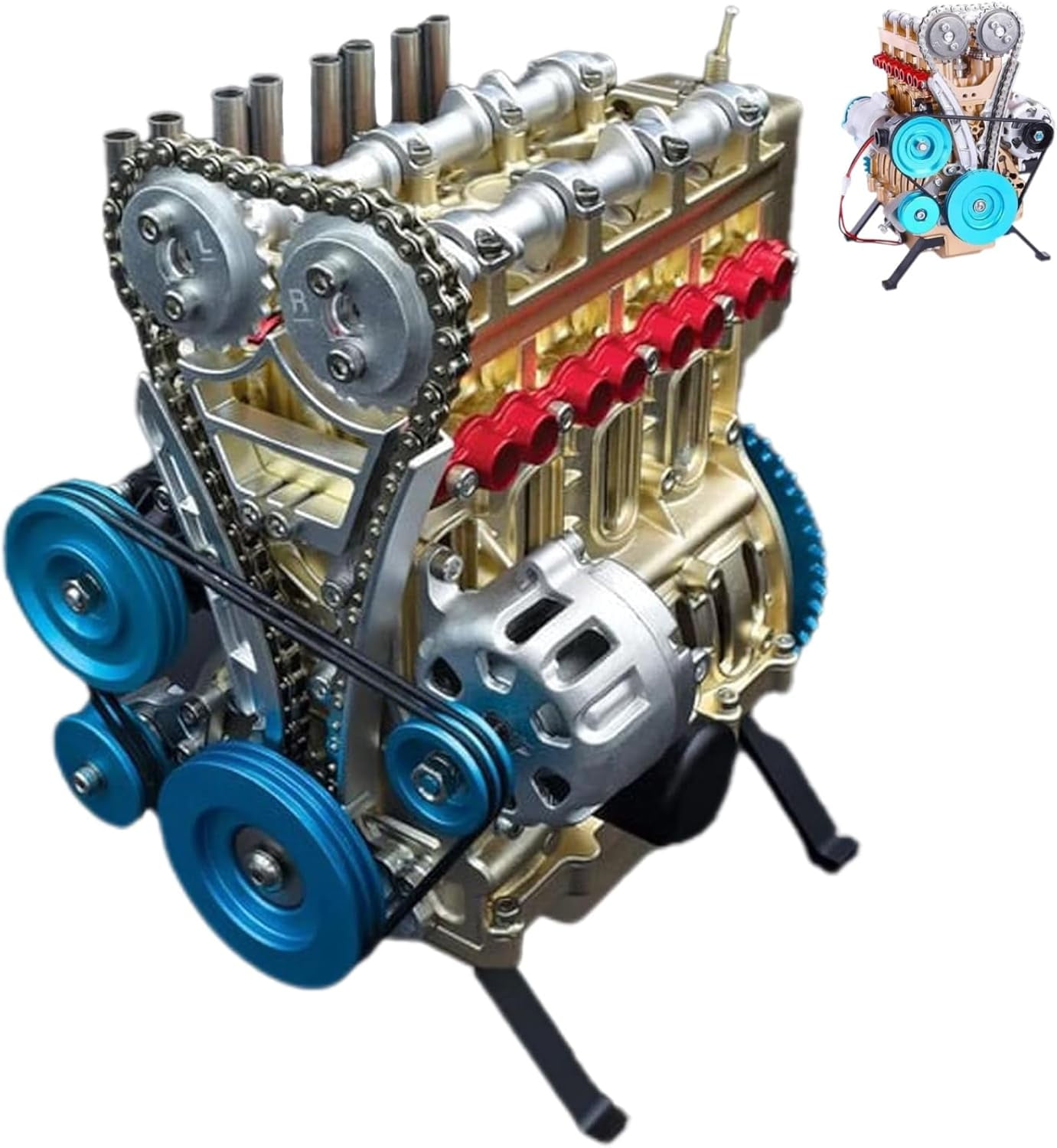8-Cylinder Full Metal Car Engine Model, 4 Cylinder Car Engine Kit Adult ...
