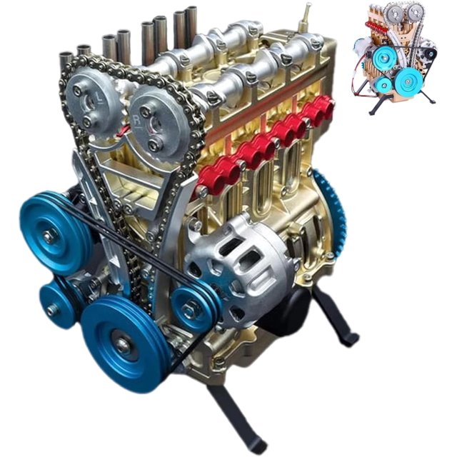 8-Cylinder Full Metal Car Engine Model, 4 Cylinder Car Engine Kit Adult ...