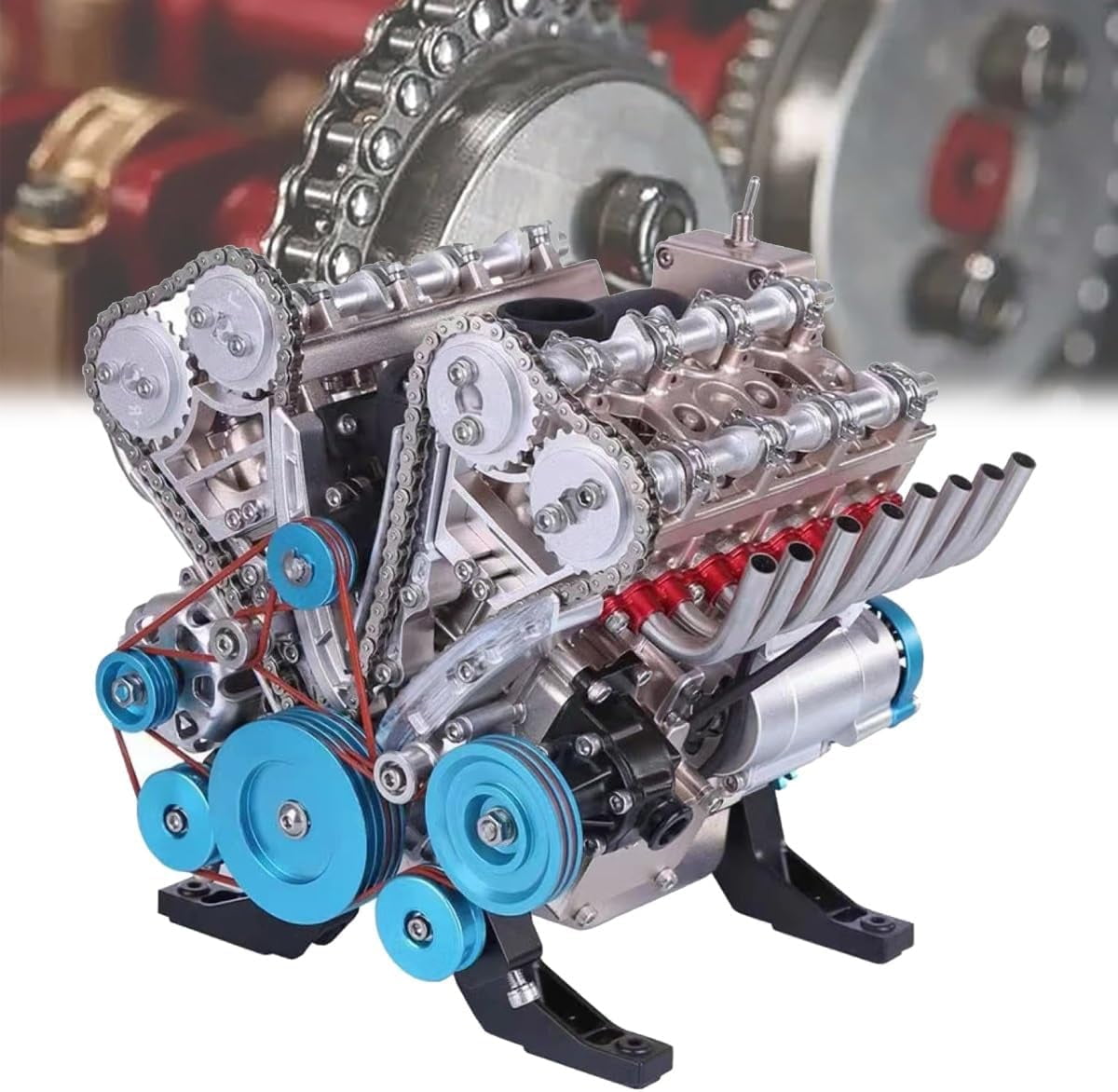 8-Cylinder Full Metal Car Engine Model, Engine Model Kit That Works ...