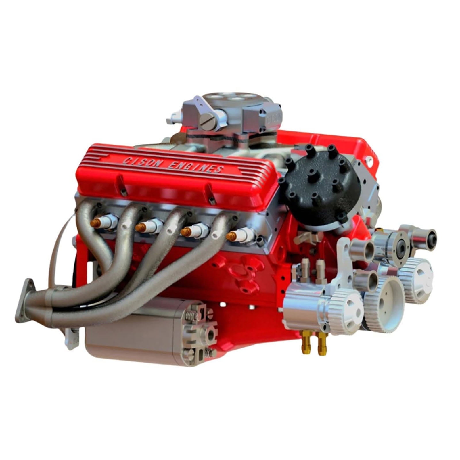 8-Cylinder Full Metal Car Engine Model Plastic, Full Metal Model Engine ...