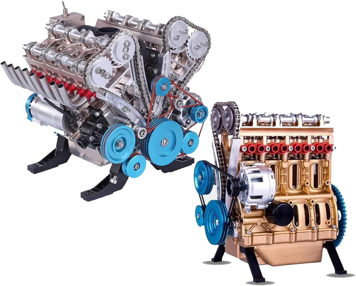8-Cylinder Full Metal Car Engine Model,V8 Engine Model Kit,Car Engine ...