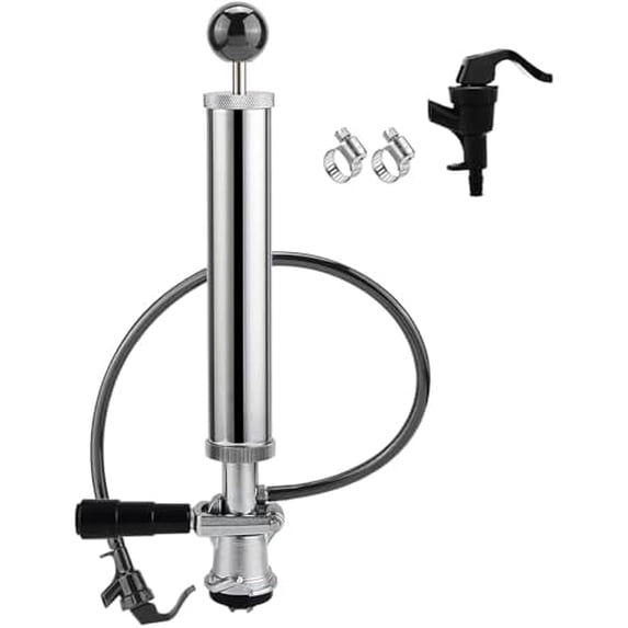 8" D-System Beer Tap Keg Pump - Chrome-Plated Party & Picnic Beer Pump ...