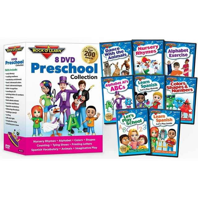 8 DVD Preschool Collection by Rock 'N Learn (Alphabet, Counting to 20 ...