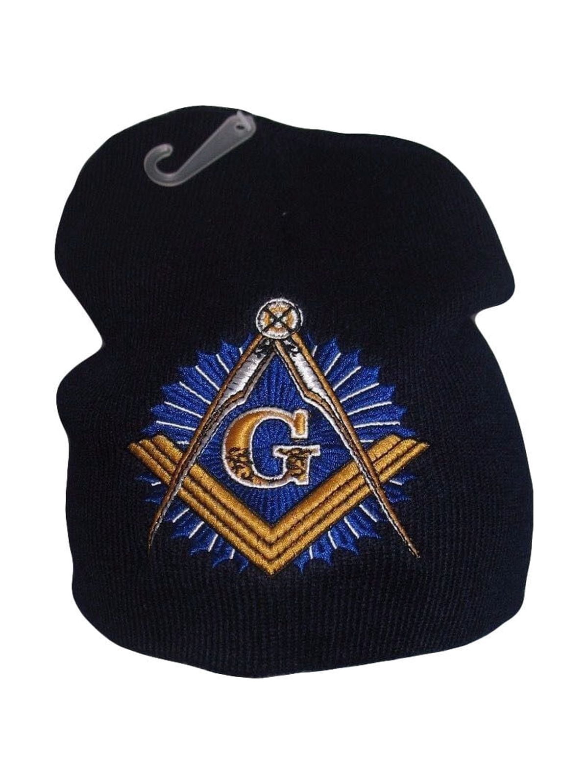 8" Dark Navy Blue Mason Masonic Symbol Snow Beanie Skull Cap Shadow ...