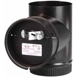 8'' Diameter Black Barometric Damper with Tee | Snap-Lock Stove Pipe ...