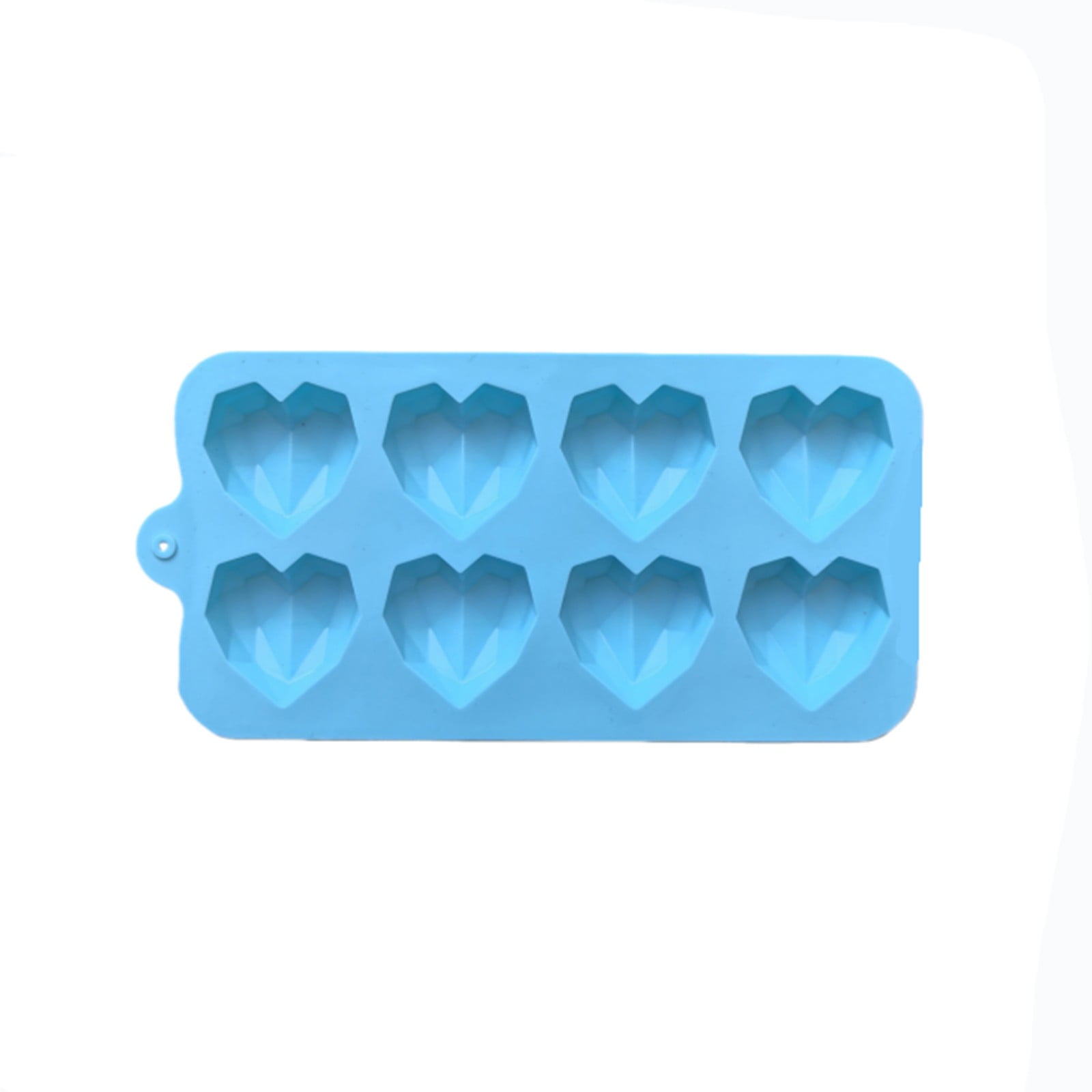 8-Diamond Heart Chocolate Silicone Mold, Nordic Blue/ Heart Shaped ...