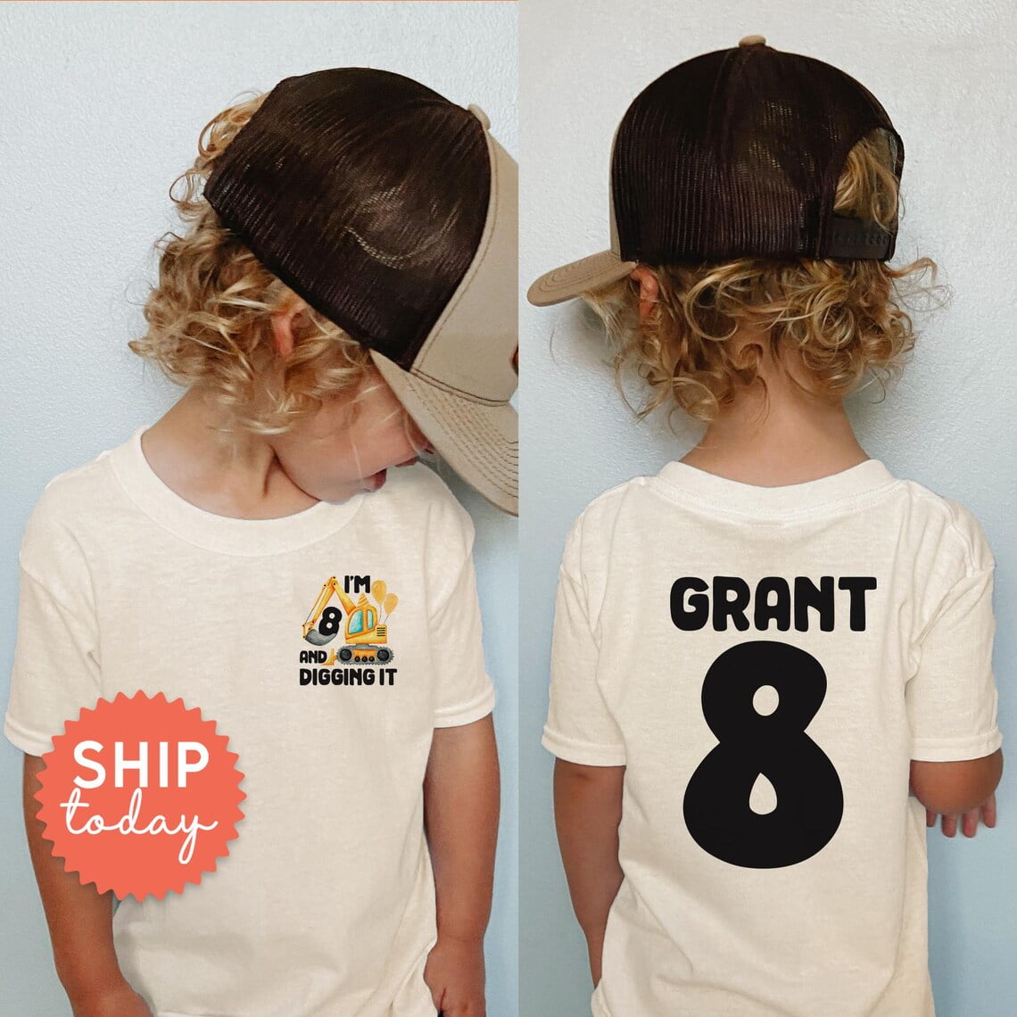 I'M 8 And Digging It Toddler Shirt, Cute Birthday Shirt For Kids ...