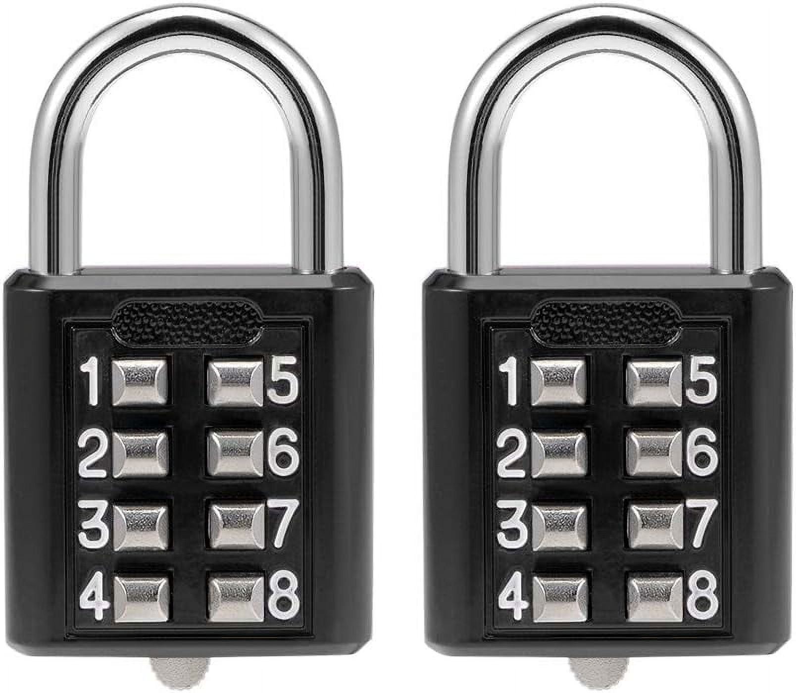 ® 8-Digit Combination Padlock Push Button Lock for Locker Cabinet Black ...
