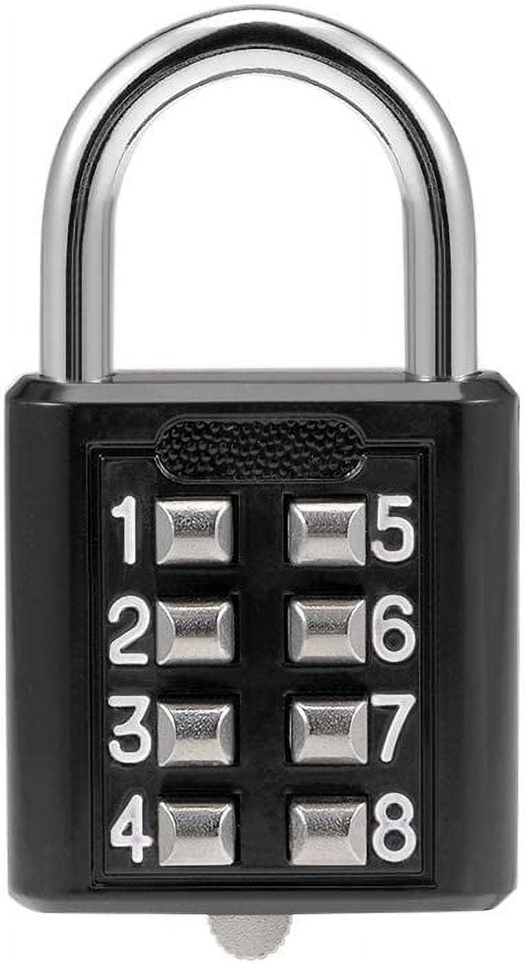 8-Digit Combination Padlock Push Button Lock for Locker Cabinet Black ...