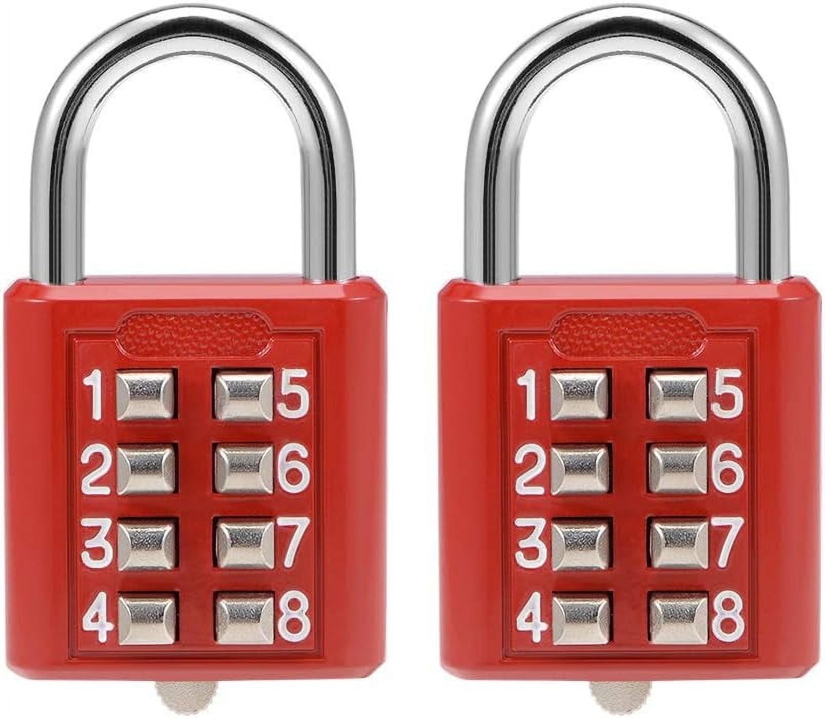 8-Digit Combination Padlock Push Button Lock for Locker Cabinet Red ...
