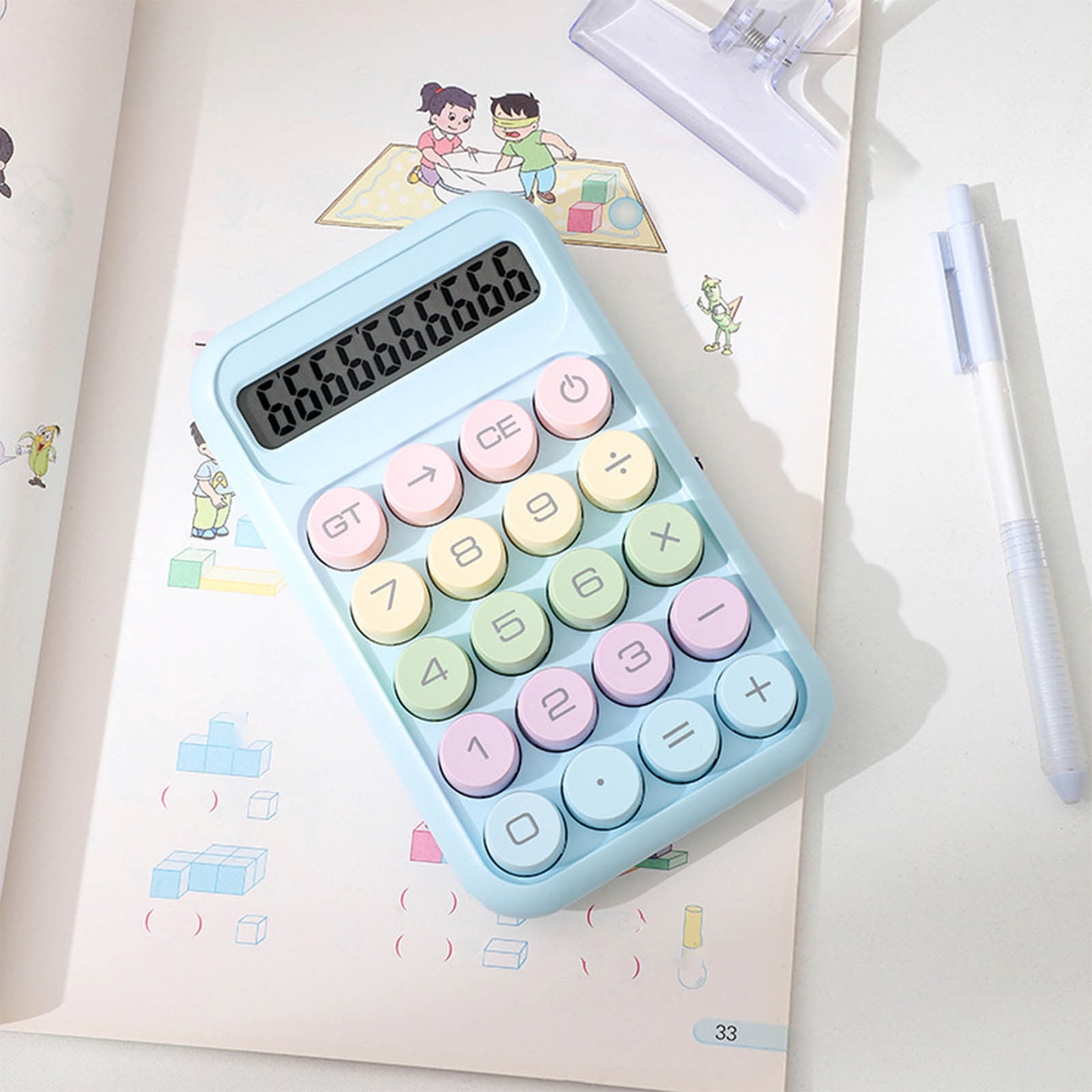 8-Digit Gradient Display Compact Calculator with LCD Screen for ...