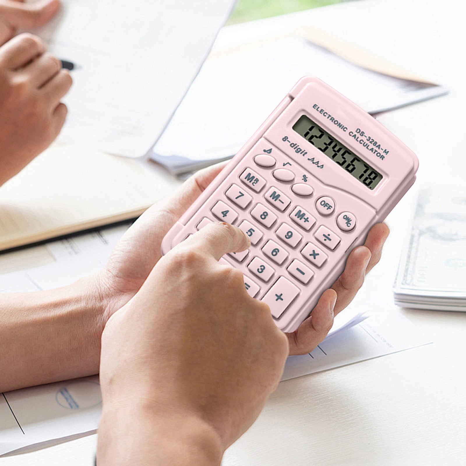 8-Digit Mini Flip Calculator - Compact & Portable Pocket-Sized ...