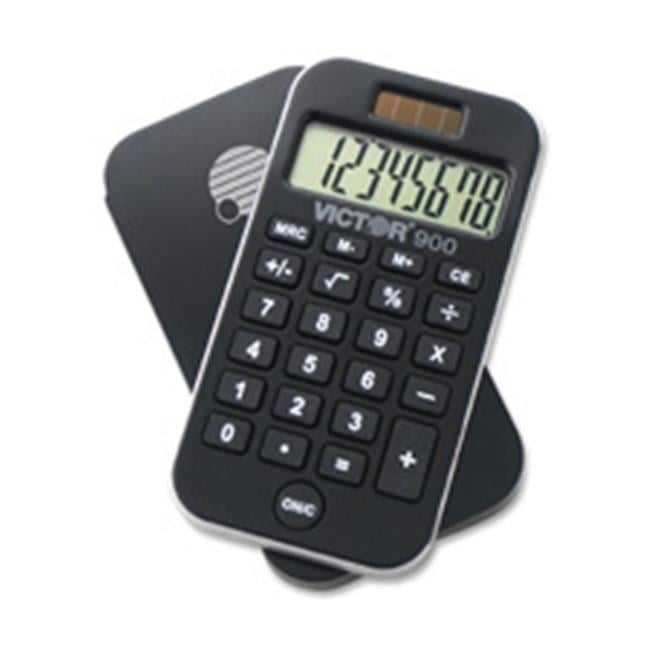 8-Digit Pocket Calculator-Hybrid Power-2.5 in. x 4.63 in. x .5 in.-BK ...