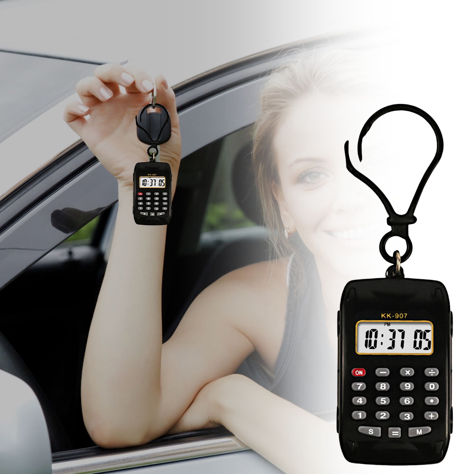 8-Digit Pocket Mini Electronic Calculator Keychain Key Ring Portable ...