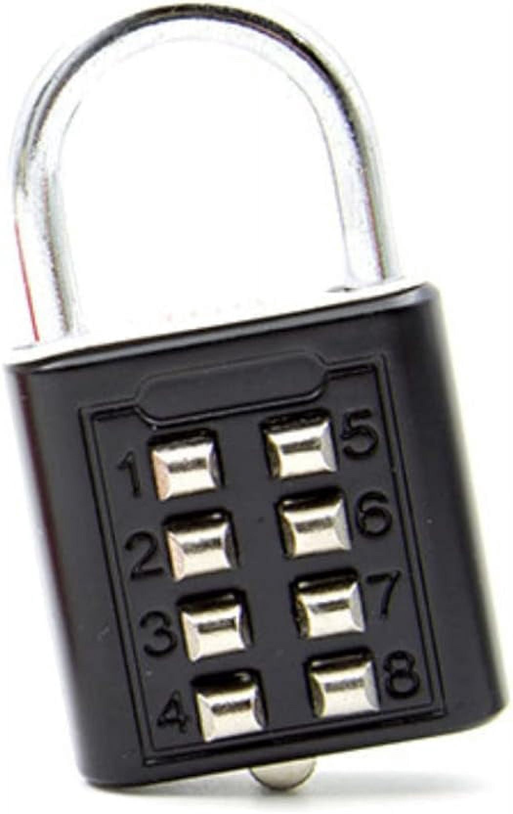 8-Digit Push Button Combination Padlock Keyless - Portable Code Lock ...