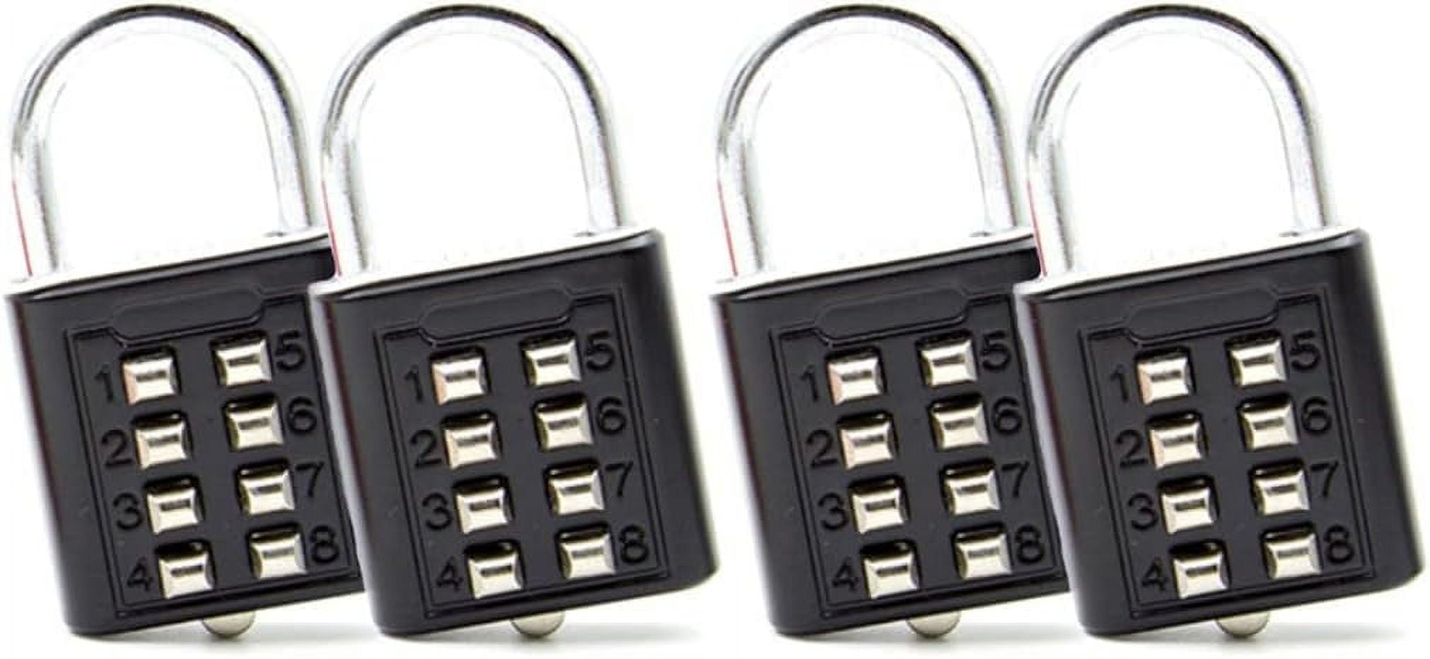8-Digit Push Button Combination Padlock Keyless - Portable Code Lock ...