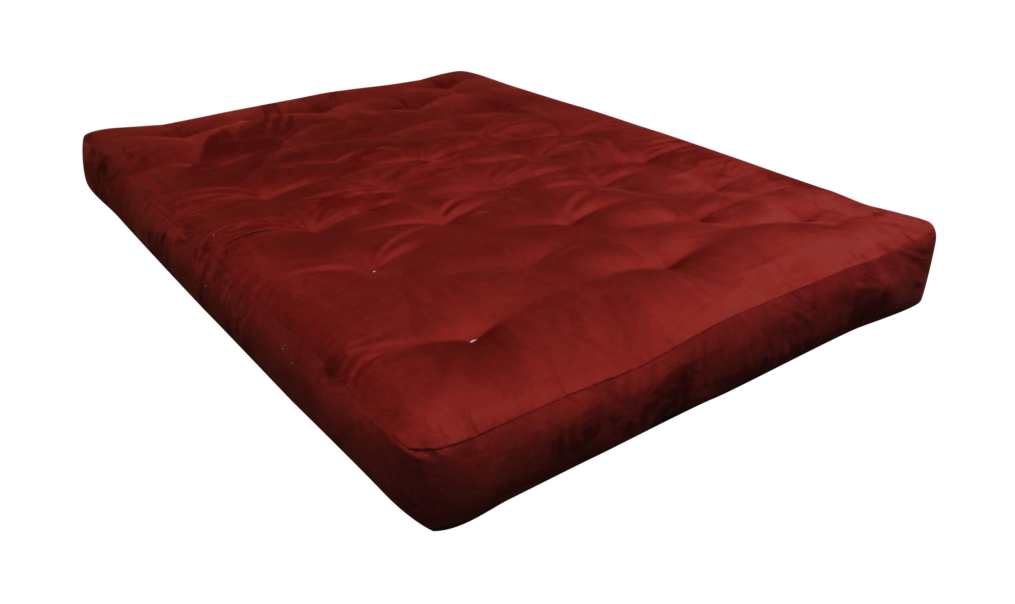 8" Double Foam & Cotton #611 Twin Burgundy Microfiber Futon Mattress ...
